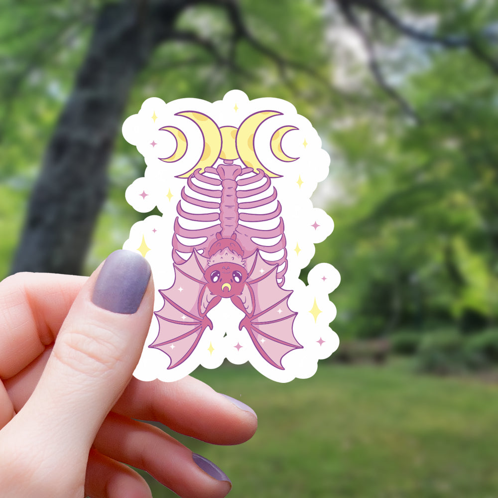 Pastel Bat Rib Cage Sticker – Medusa Gothic