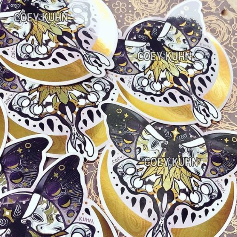 Lunar Moth Gold Sticker – Medusa Gothic